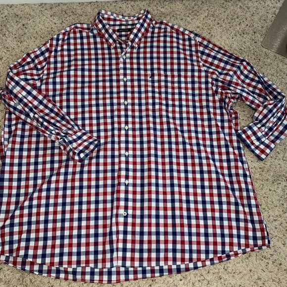 Nautica | Shirts | Nautica Blue Red White Plaid Button Down Long ...